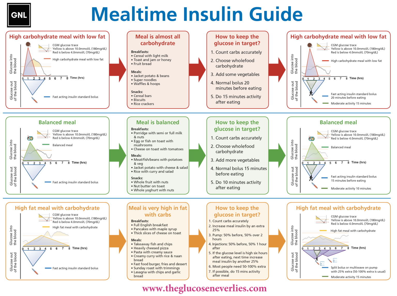Infographic – Mealtime insulin Guide - The Glucose Never Lies®